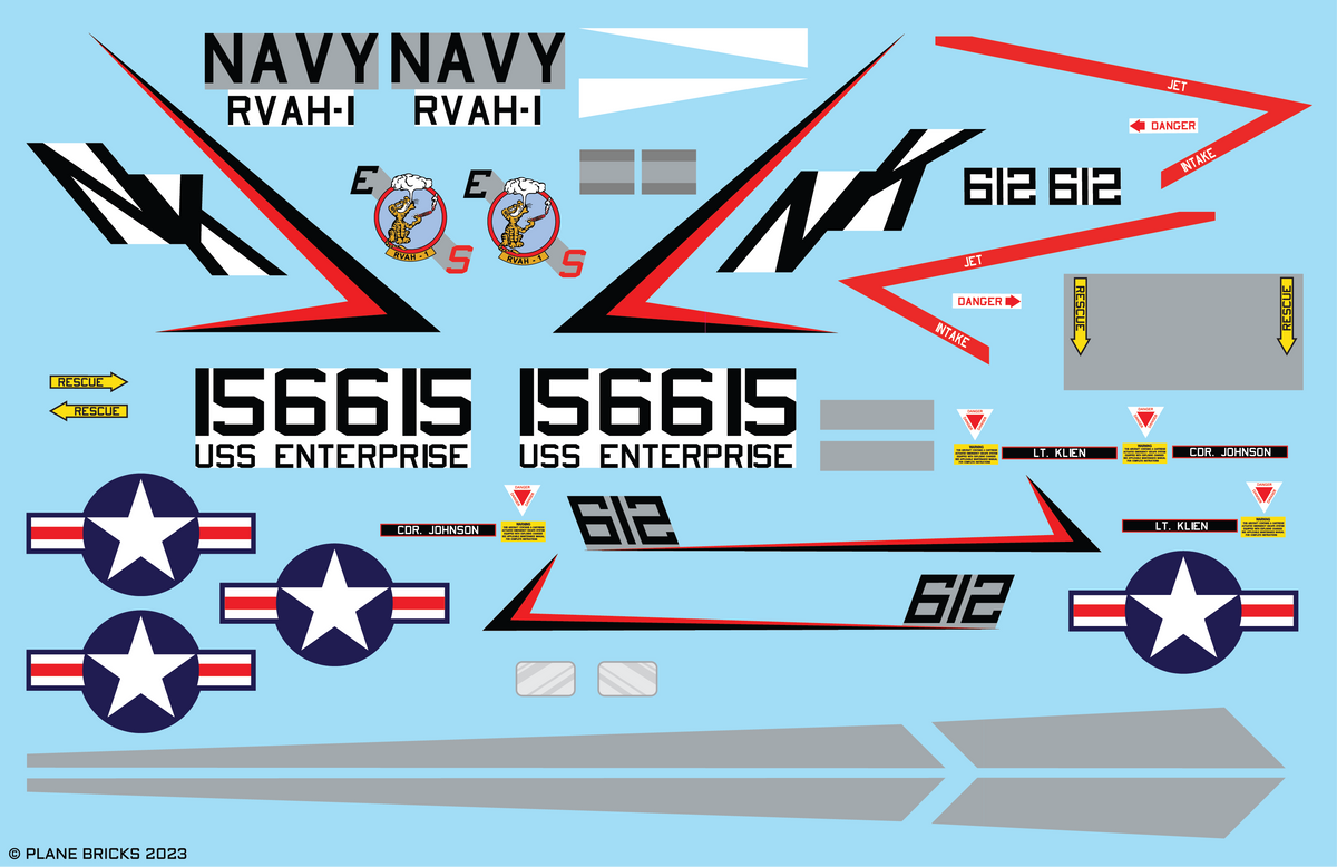 RA-5C Vigilante Decals – Plane Bricks