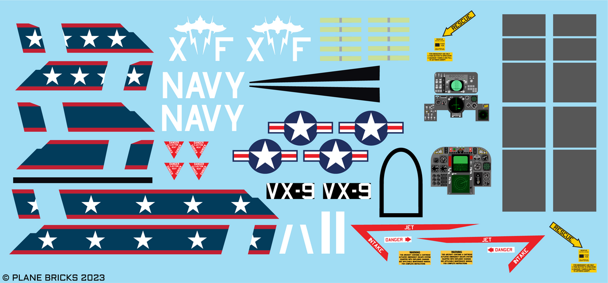 F-14A Tomcat (VX-9) Decals – Plane Bricks