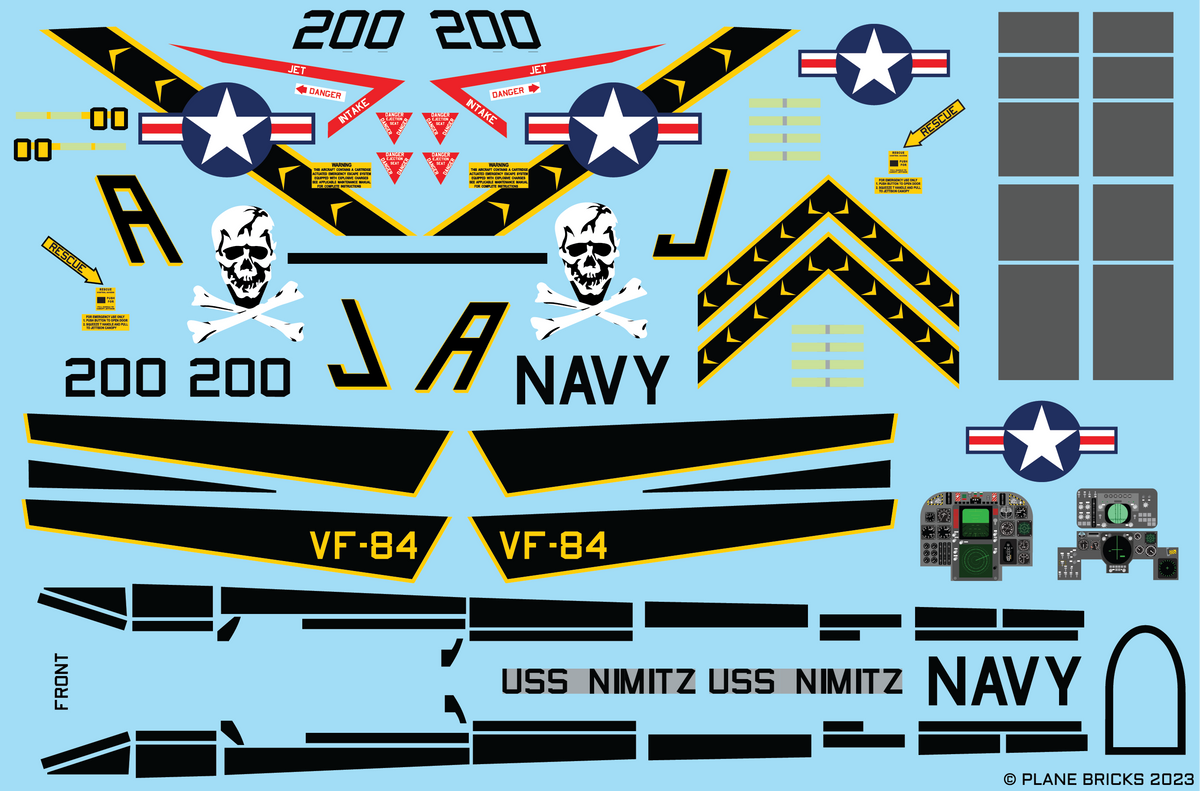 F-14A Tomcat (Jolly Rogers) Decals – Plane Bricks