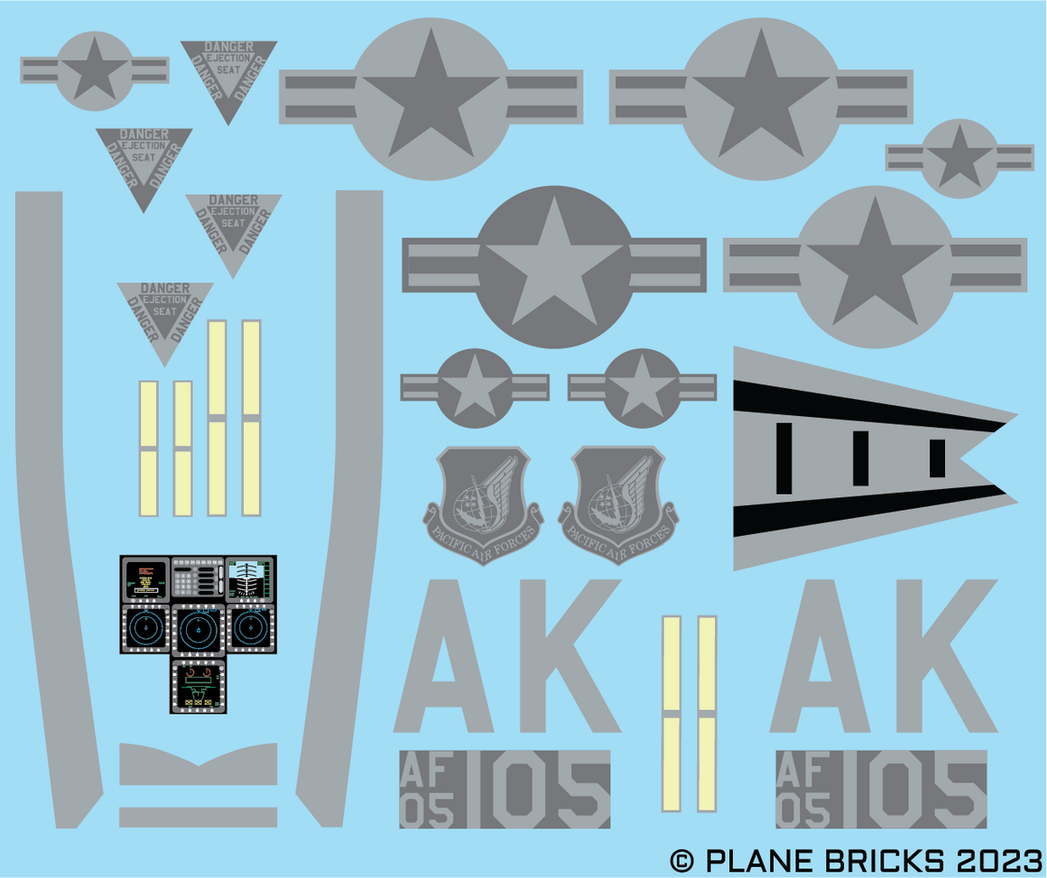 F-22 Raptor Decals – Plane Bricks